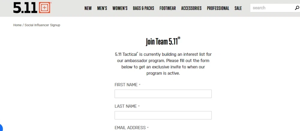 Does 5.11 Tactical have an influencer marketing program? — Knoji