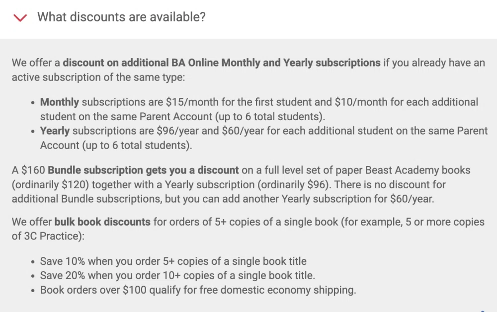 Beast Academy student discount? — Knoji