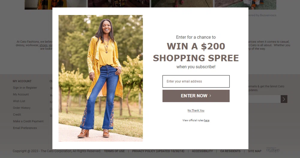 Do email subscribers at Cato Fashions get coupons via email? — Knoji