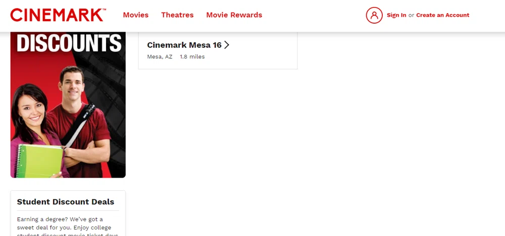 Cinemark Theatres student discount? — Knoji