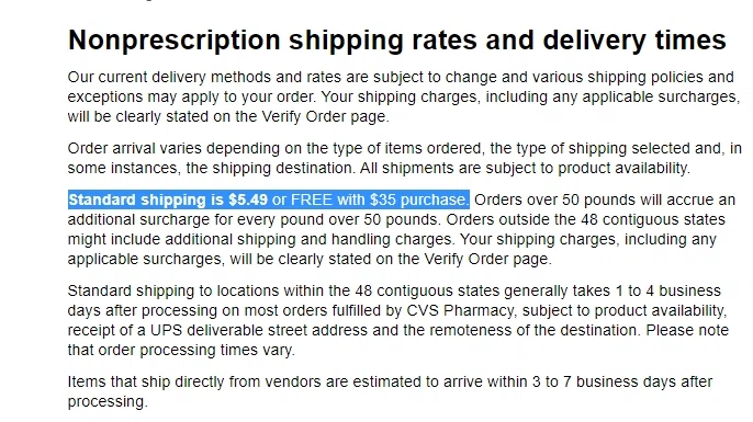 Does CVS offer free shipping? — Knoji