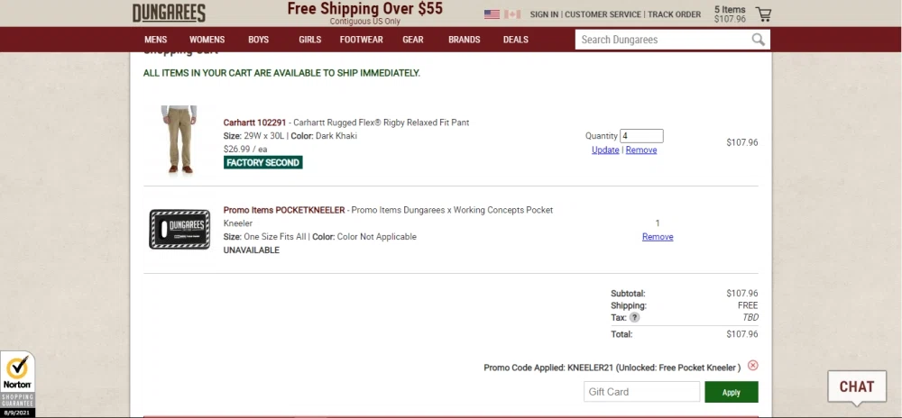 Does Dungarees support coupon stacking? — Knoji