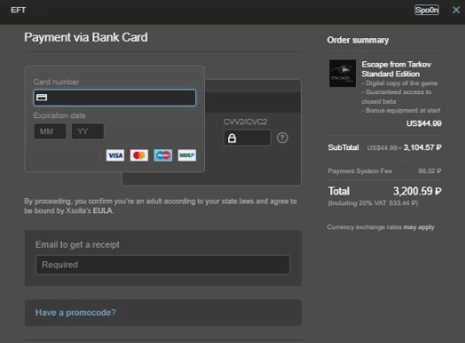 Does Escape from Tarkov accept gift cards or e-gift cards? — Knoji