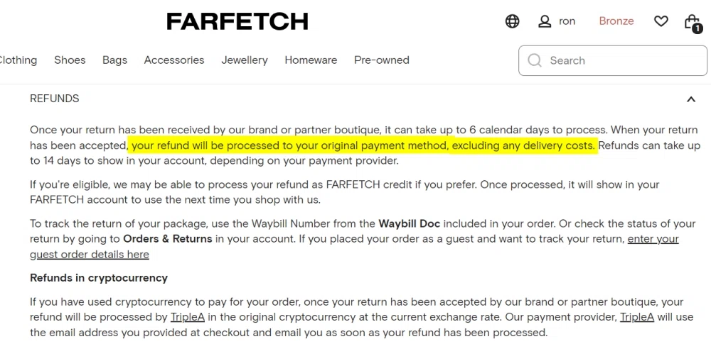 What is Farfetch's returns and exchanges policy? — Knoji