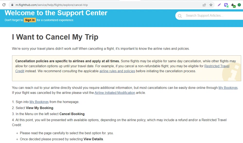 FlightHub cancellation policy? Can I change my order? — Knoji