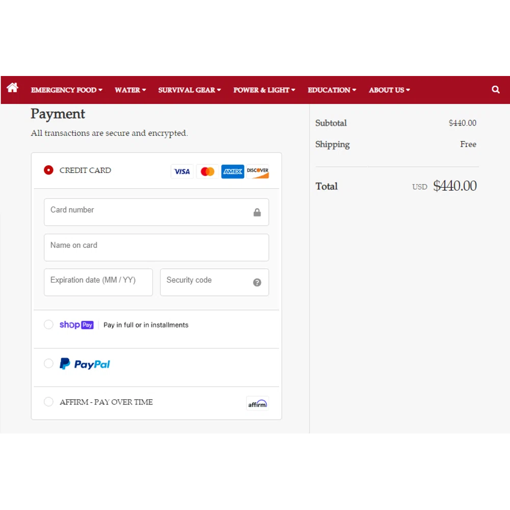 Does Legacy Food Storage take debit cards? — Knoji