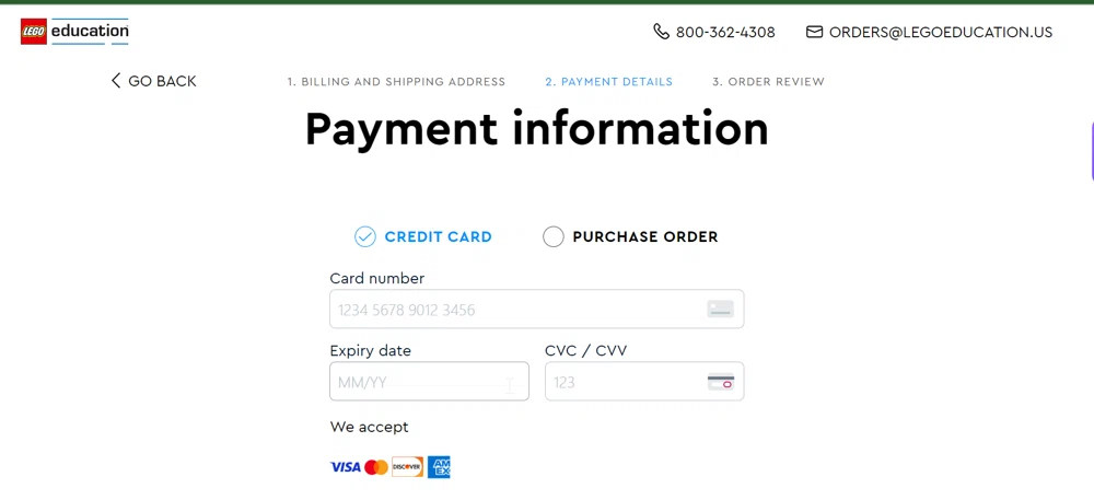 LEGO Education debit card support? — Knoji