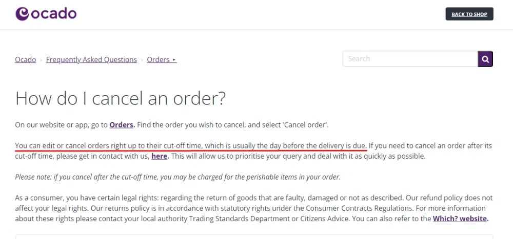 Ocado order changes? How do I cancel my order after placing it? — Knoji