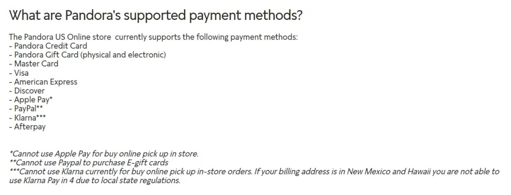 Does Pandora take debit cards? — Knoji