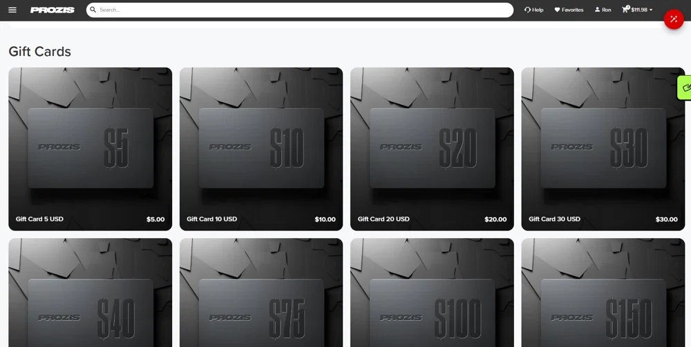 Does Prozis accept gift cards or e-gift cards? — Knoji