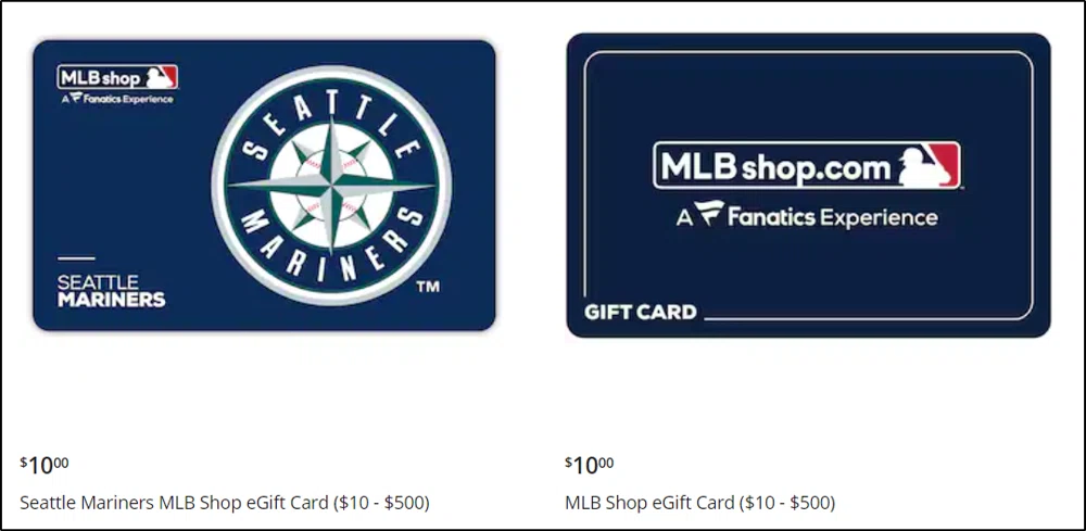 Does Seattle Mariners offer gift cards? — Knoji