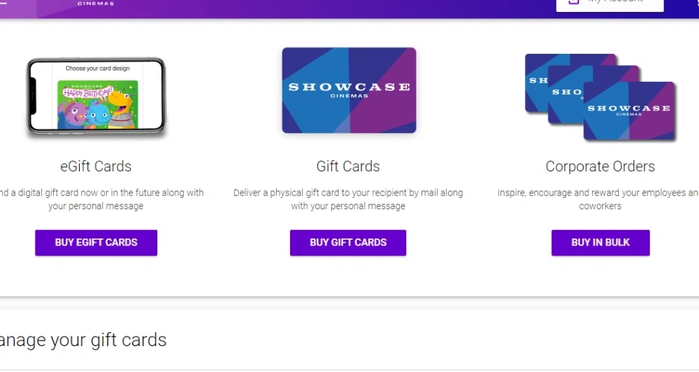 Does Showcase Cinemas offer gift cards? — Knoji