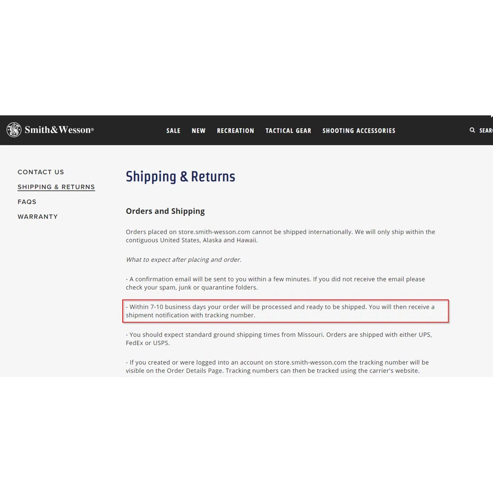 How do I track my Smith & Wesson order? — Knoji