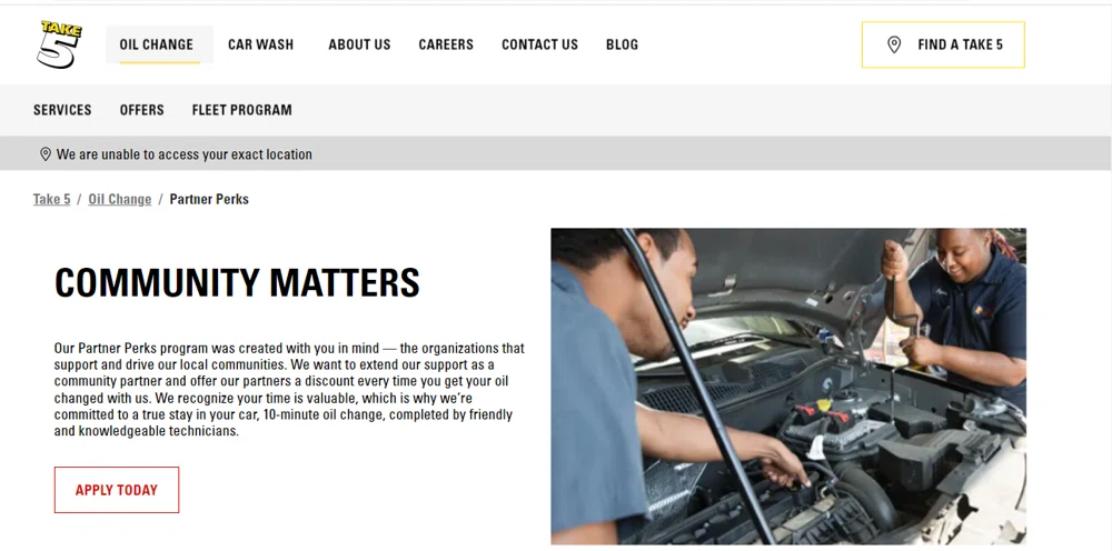 Take 5 Oil Change loyalty or rewards program? — Knoji