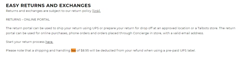 Does Talbots offer free returns? What's their exchange policy? — Knoji